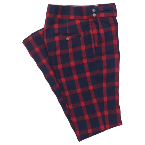 Chiragh Apparel | Pants | Mens Gurkha Pants Blue Red Check Textured ...